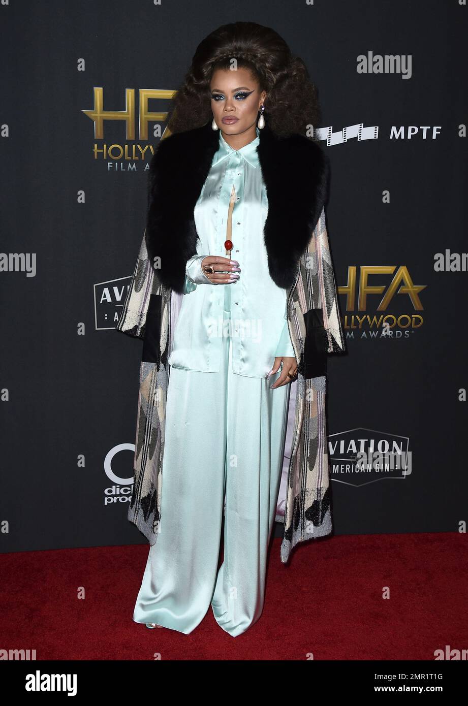 Andra Day arrives at the Hollywood Film Awards at the Beverly Hilton ...