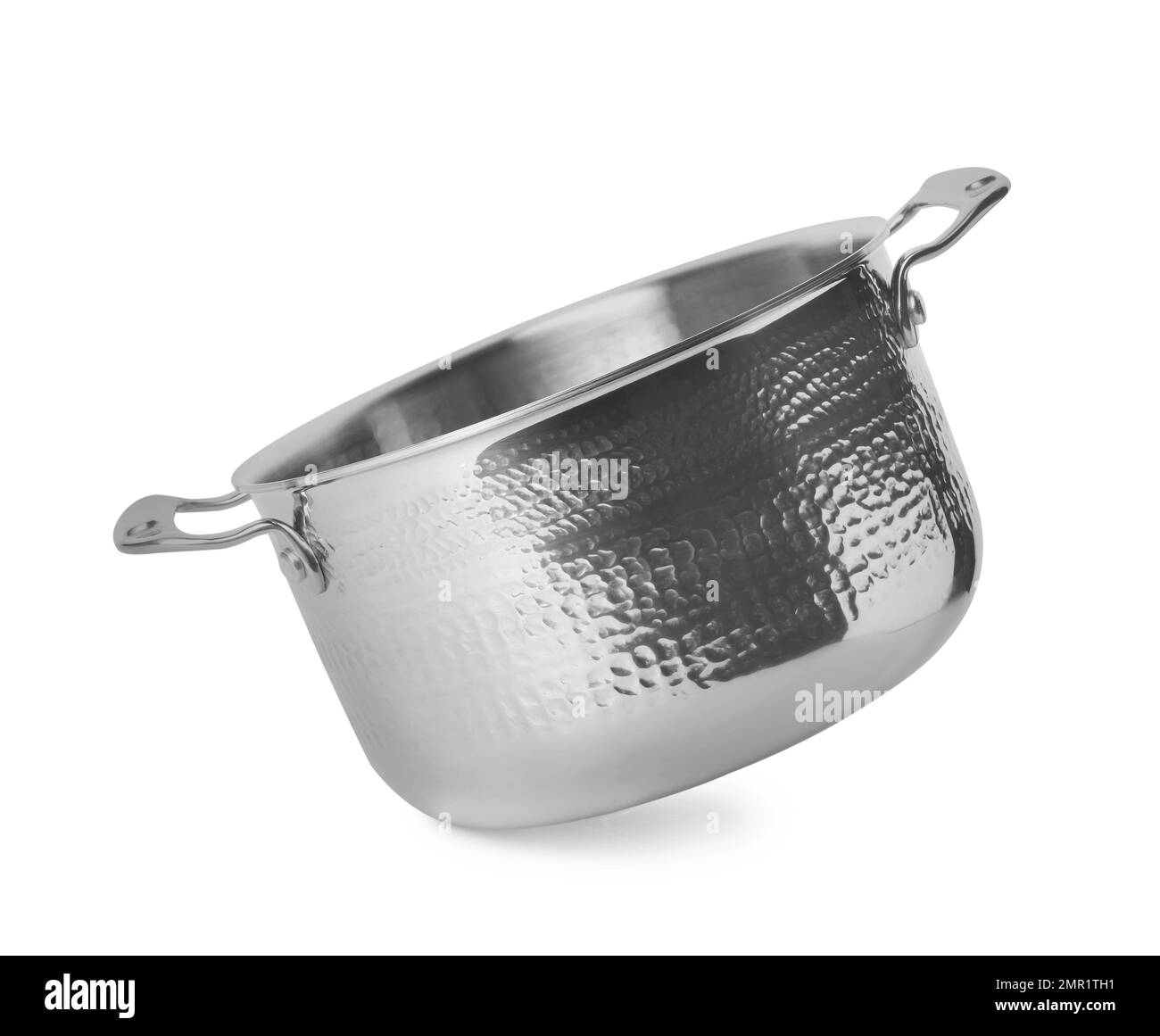Empty modern steel pot isolated on white Stock Photo - Alamy
