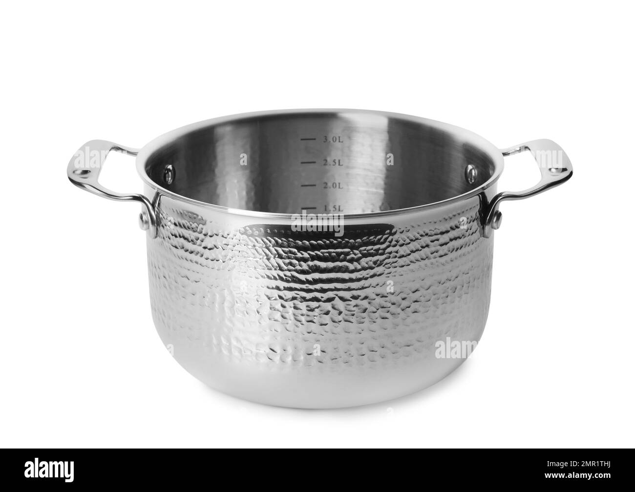 Empty modern steel pot isolated on white Stock Photo - Alamy