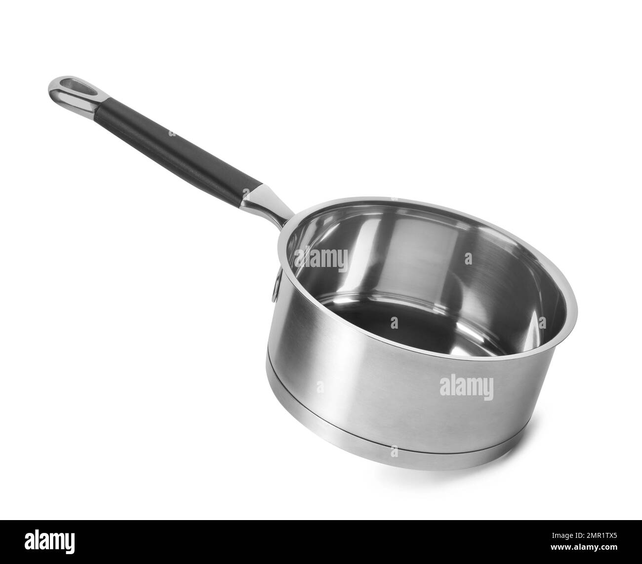 Empty modern steel saucepan isolated on white Stock Photo - Alamy