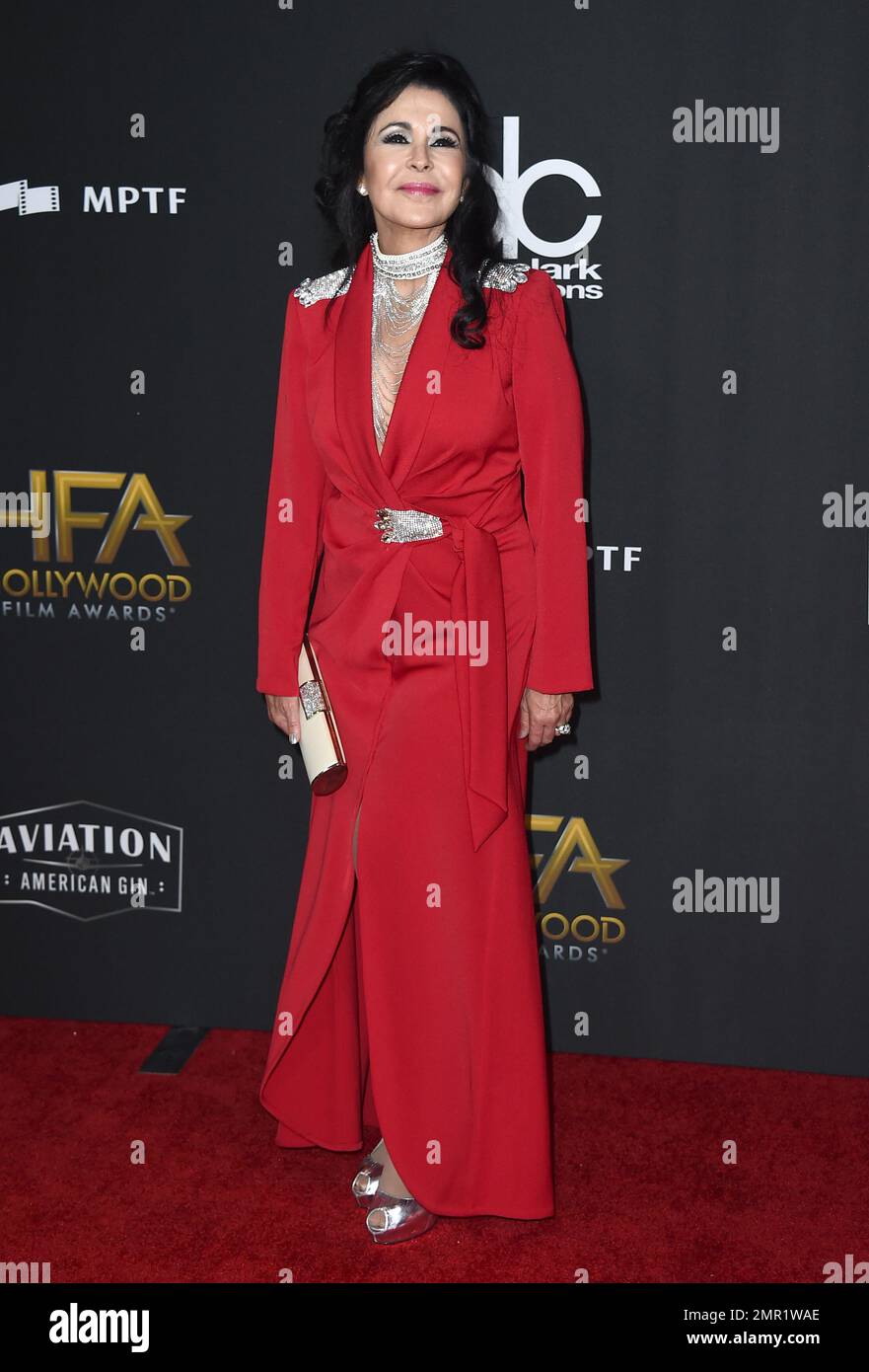 Maria Conchita Alonso arrives at the Hollywood Film Awards at the ...