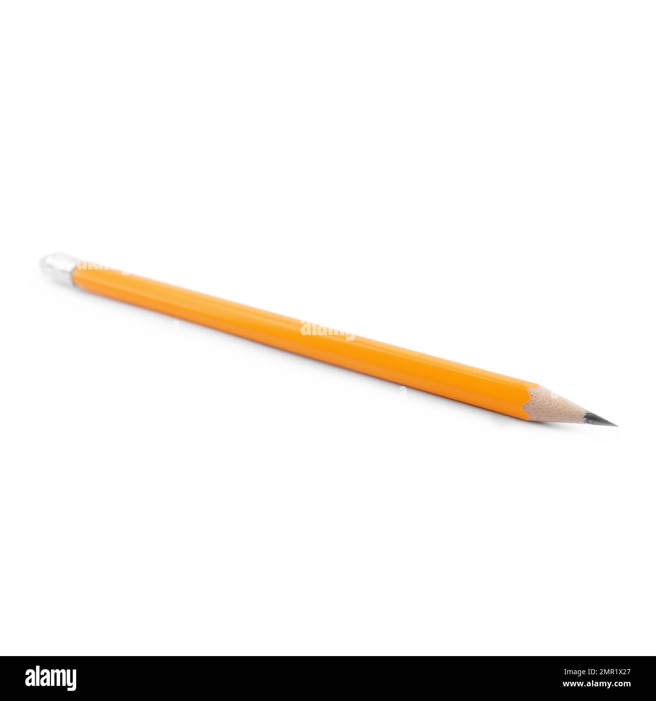 Graphite pencil with eraser isolated on white Stock Photo - Alamy