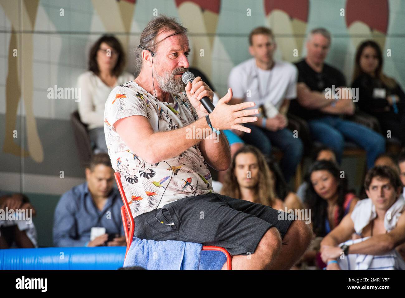 Wim Hof seen on day one of Summit LA17 in Downtown Los Angeles's ...