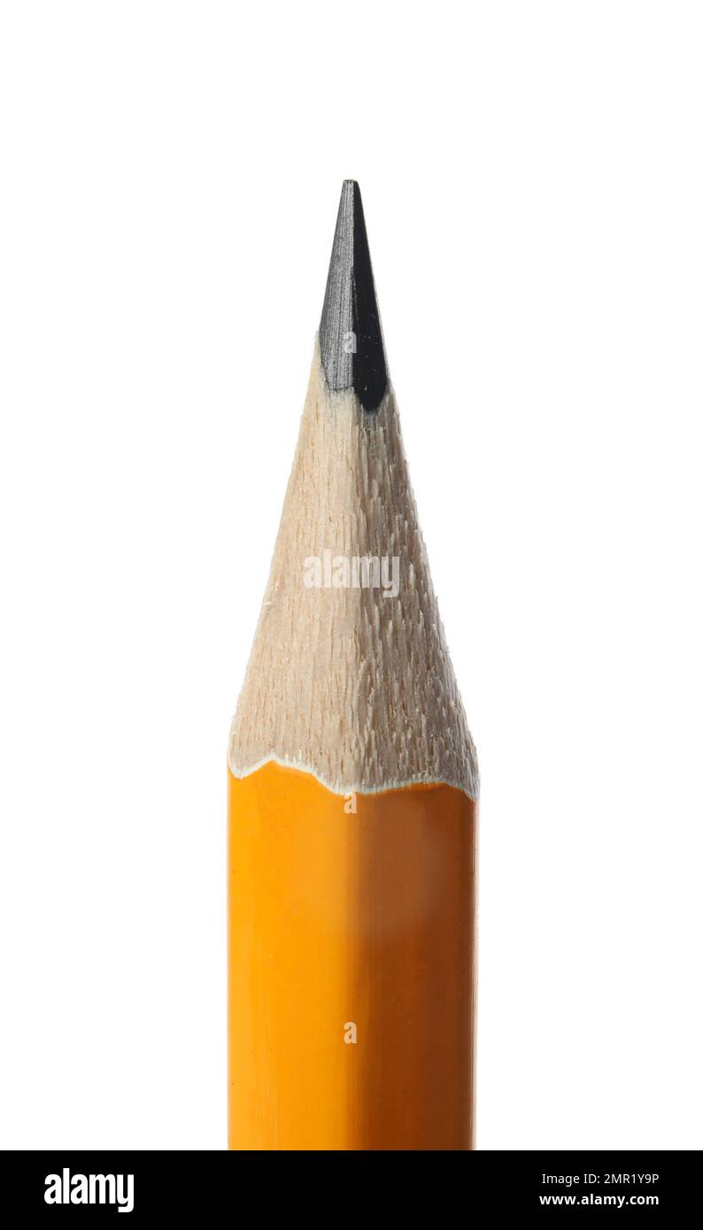 Sharp graphite pencil isolated on white, closeup Stock Photo - Alamy