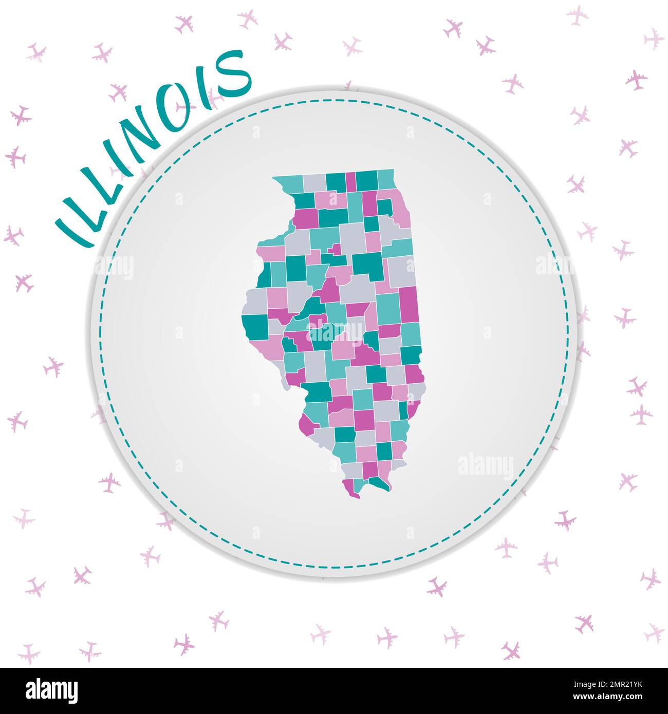 Map of northern illinois Cut Out Stock Images & Pictures - Alamy