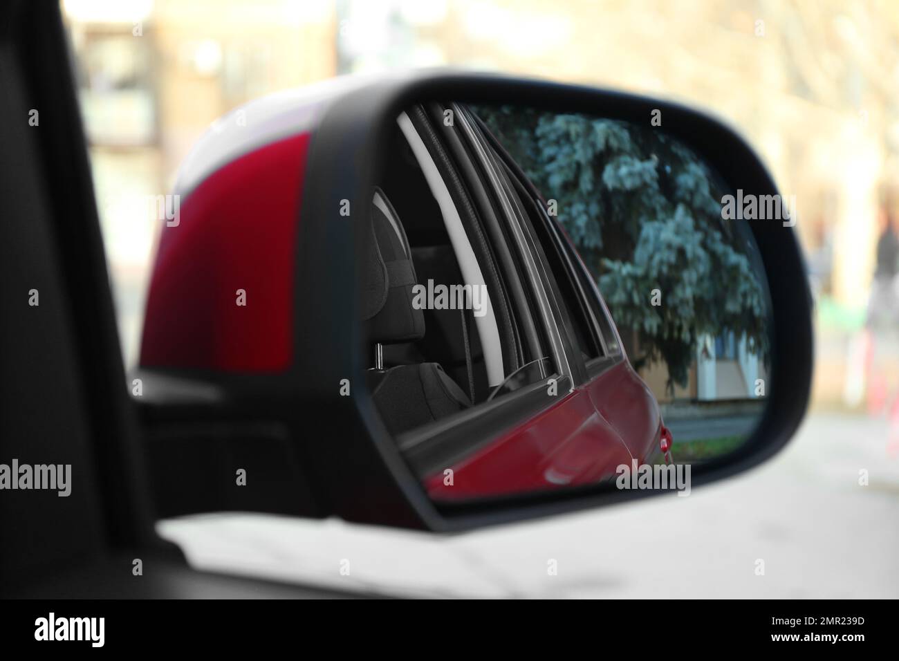 Side rear view mirror of modern car outdoors, closeup Stock Photo - Alamy