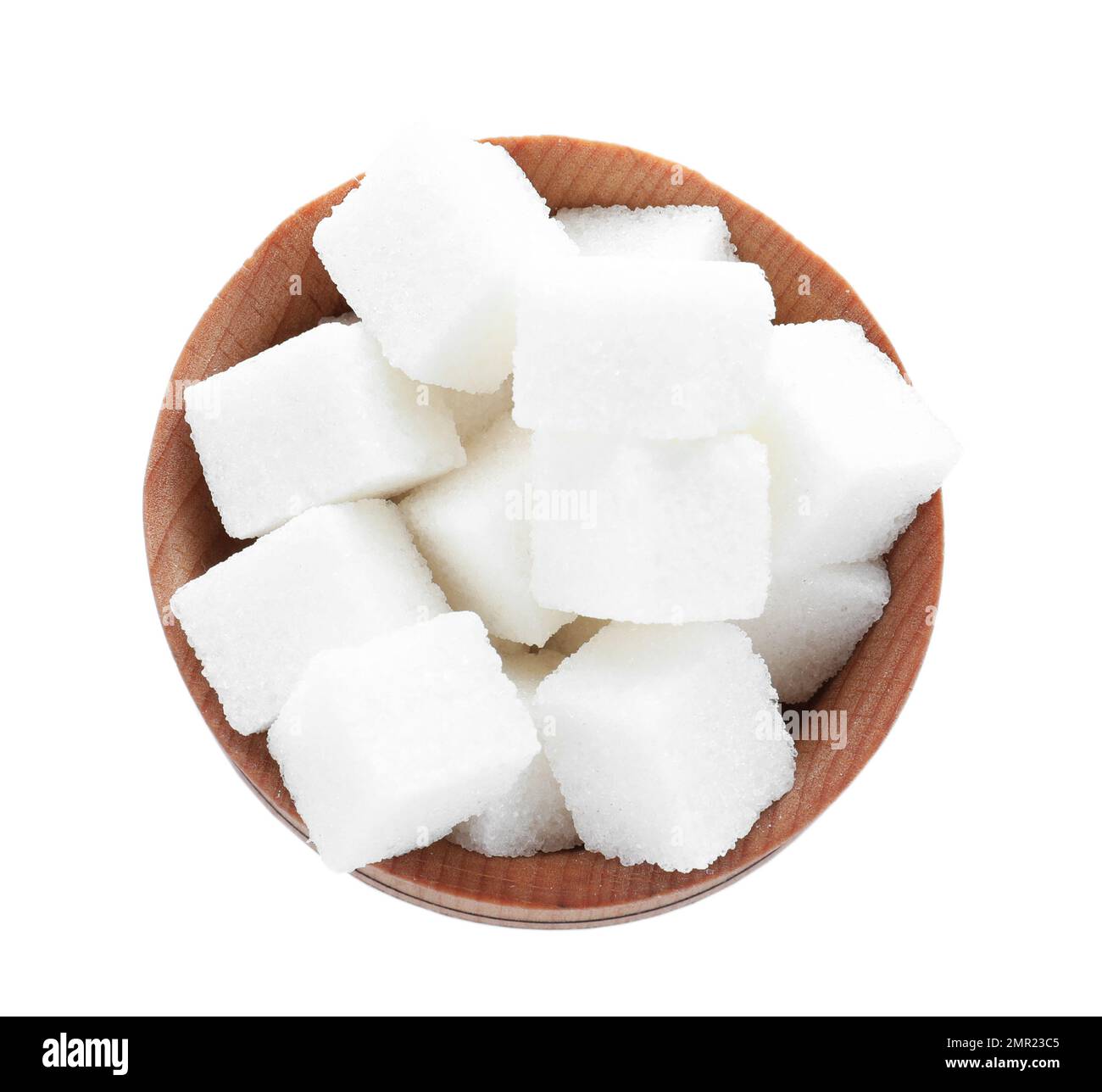 Refined sugar isolated on white, top view Stock Photo - Alamy