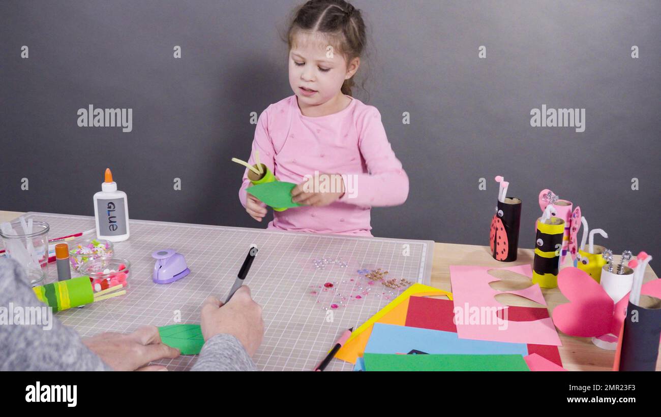 Kids craft project Stock Photo - Alamy