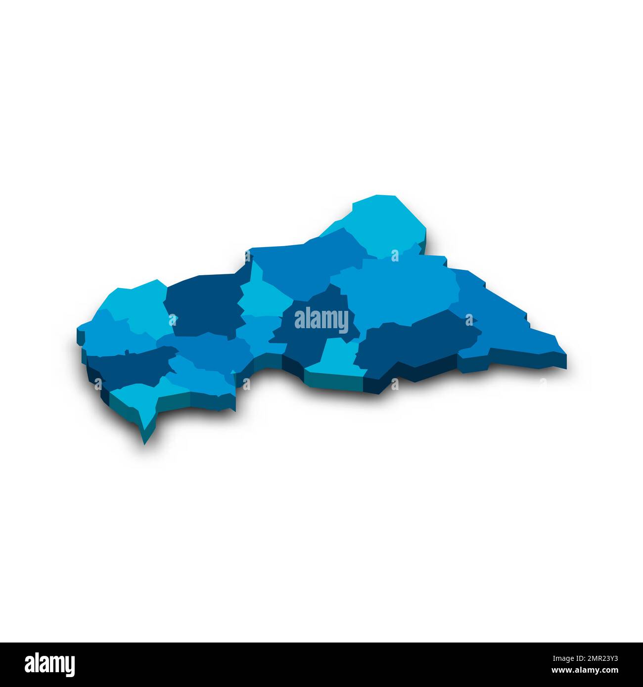 Central African Republic political map of administrative divisions ...