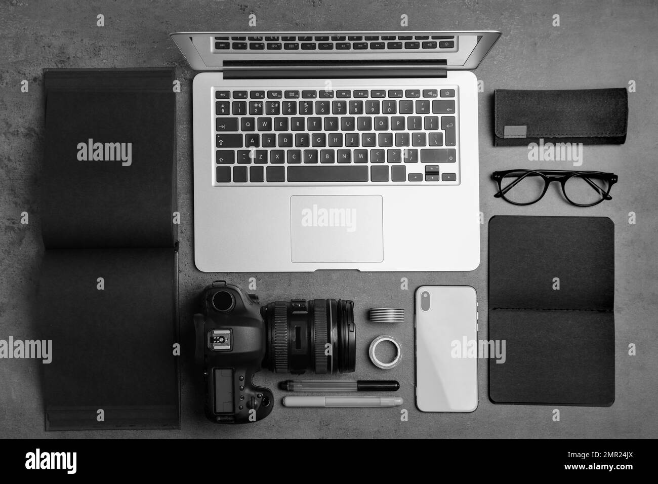 Modern designers workplace computer Black and White Stock Photos & Images - Alamy