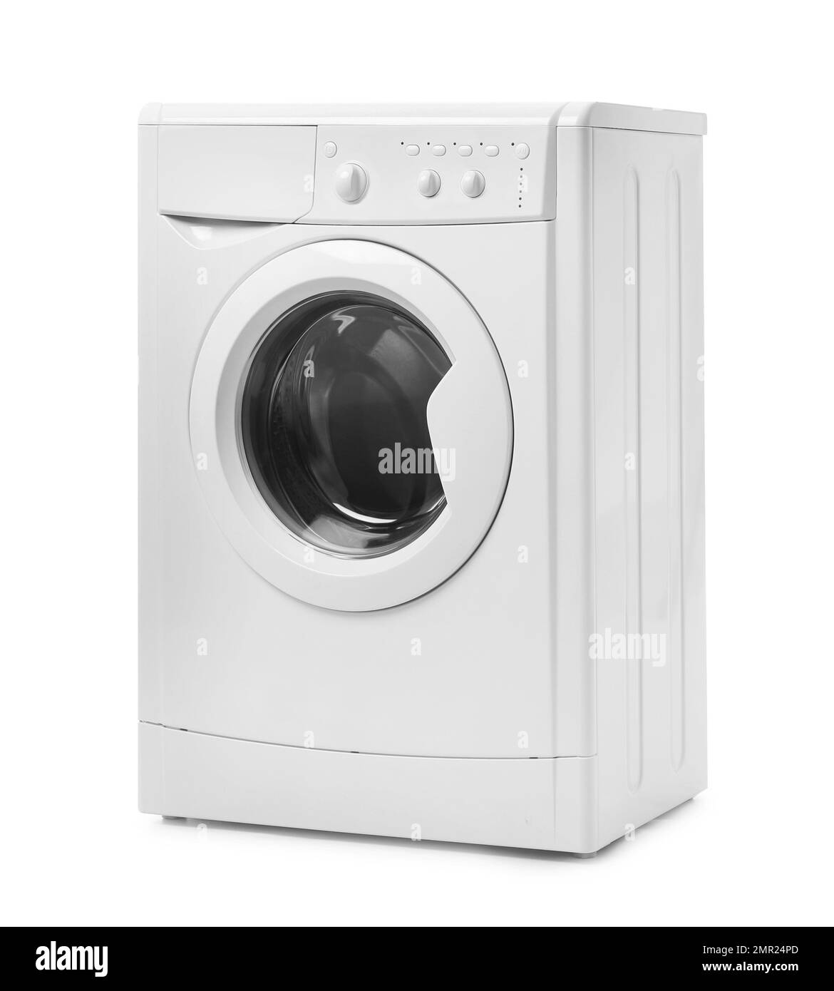 Modern washing machine isolated on white. Laundry day Stock Photo - Alamy
