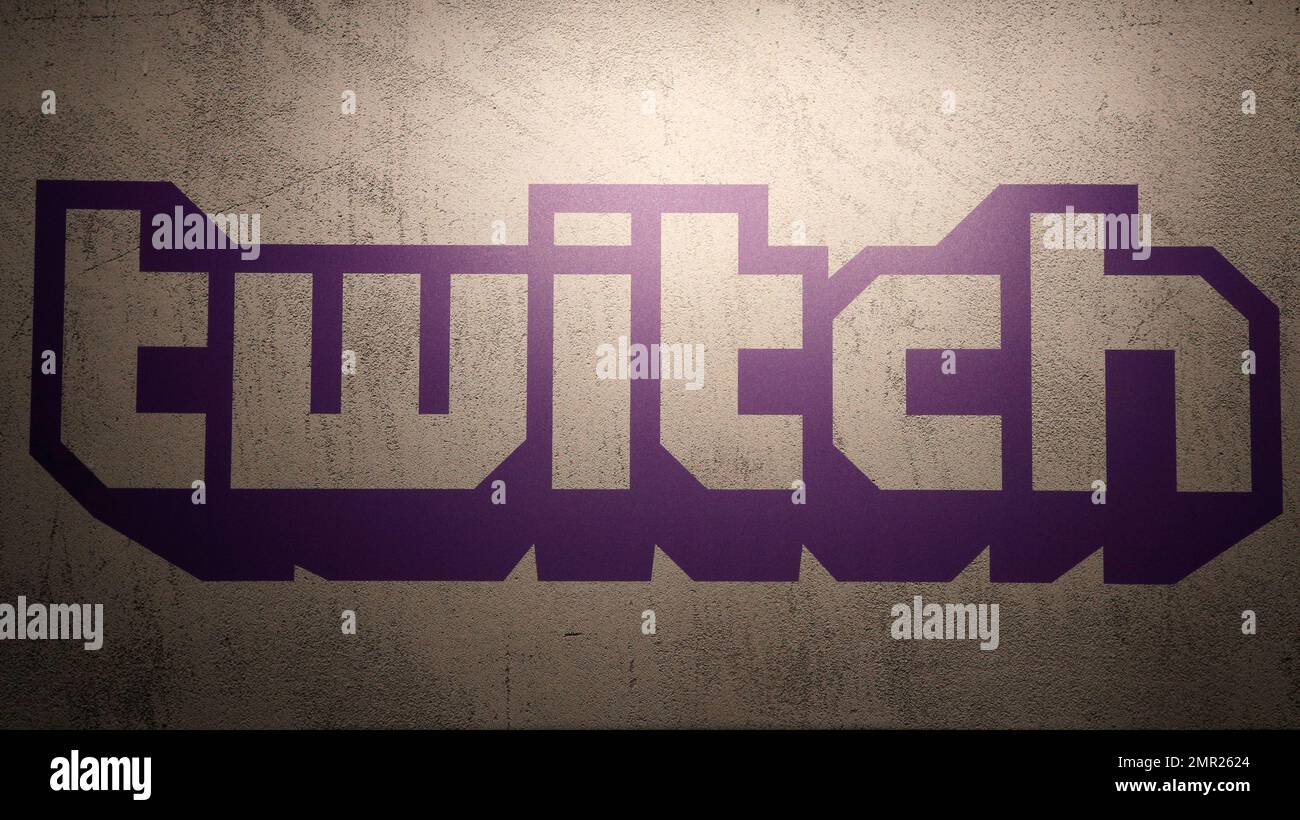 The logo of live streaming video platform Twitch is pictured at the ...