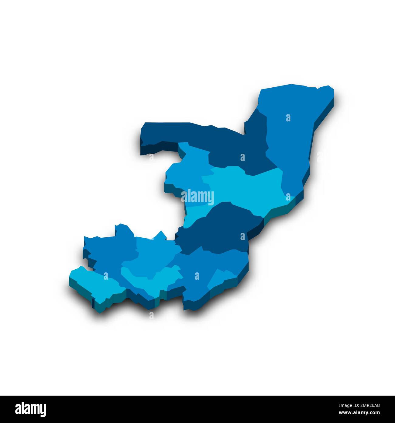 Republic of the Congo political map of administrative divisions ...