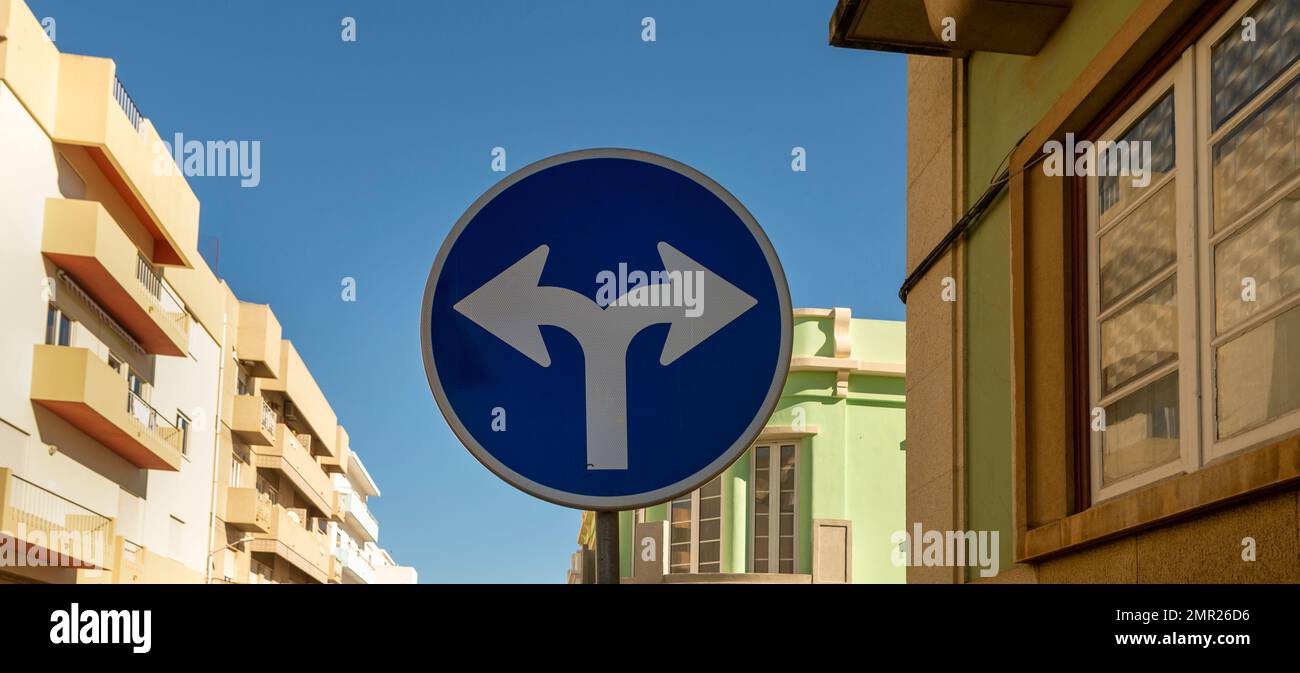 turn left or right street sign Stock Photo - Alamy