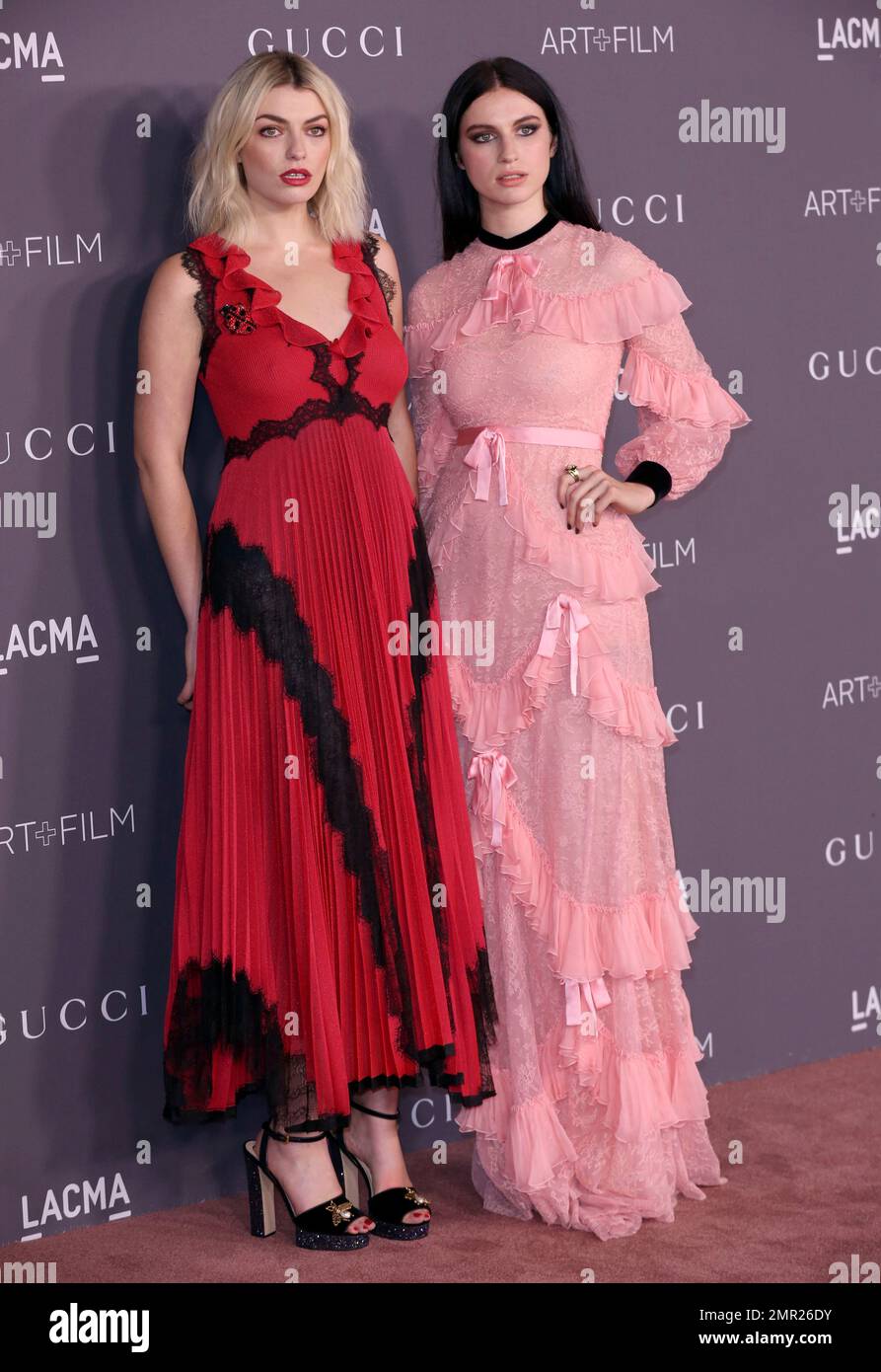 Lola Fruchtmann, left, and Tali Lennox arrive at the LACMA Art + Film ...