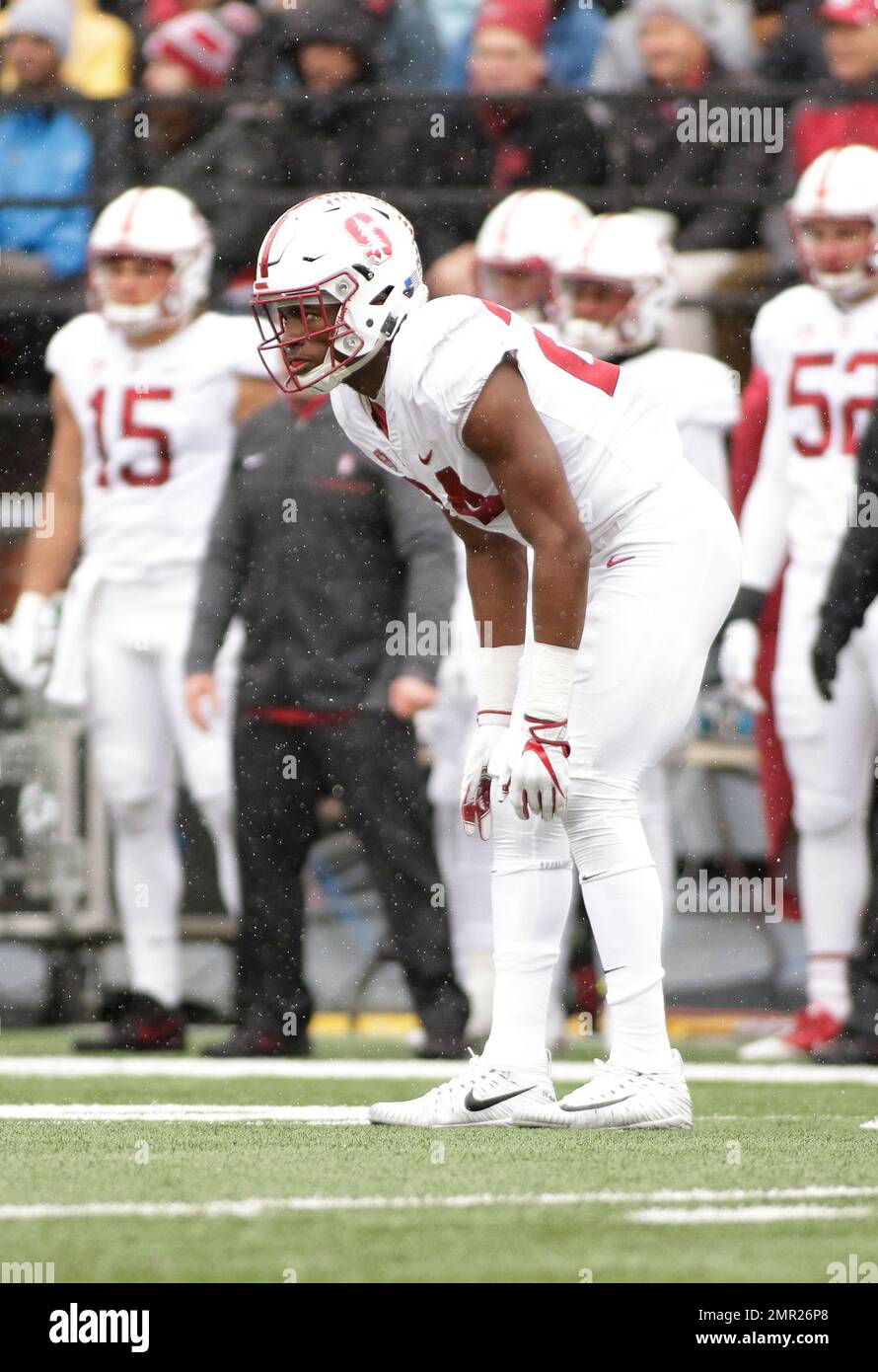 Stanford cornerback Quenton Meeks lines up for a play during the first ...