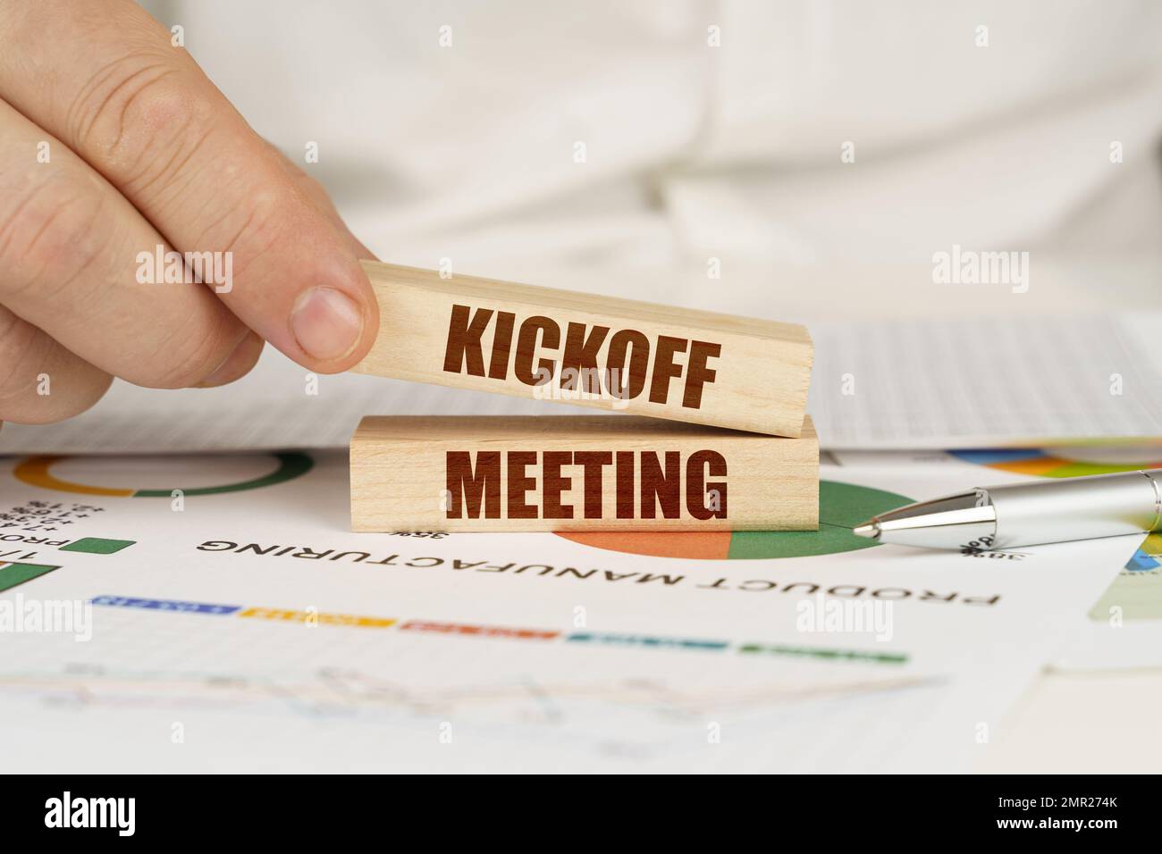 Business concept. On the table are business charts and diagrams in the ...