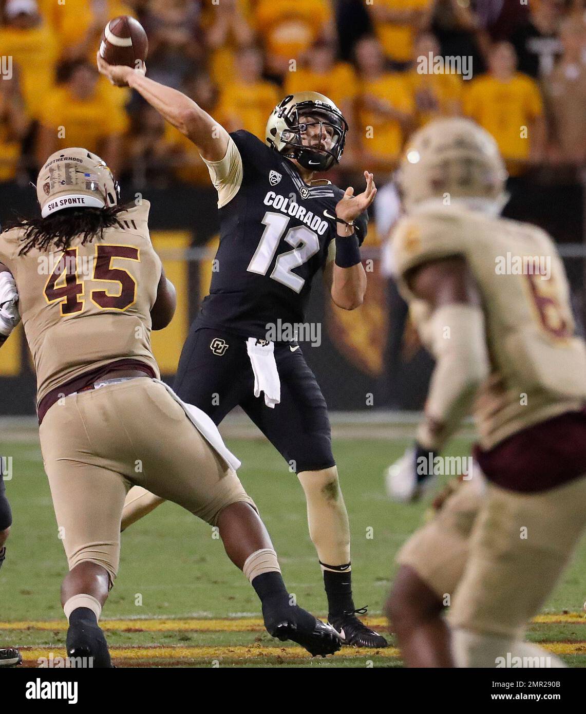 Colorado quarterback Steven Montez (12) throws as Arizona State ...