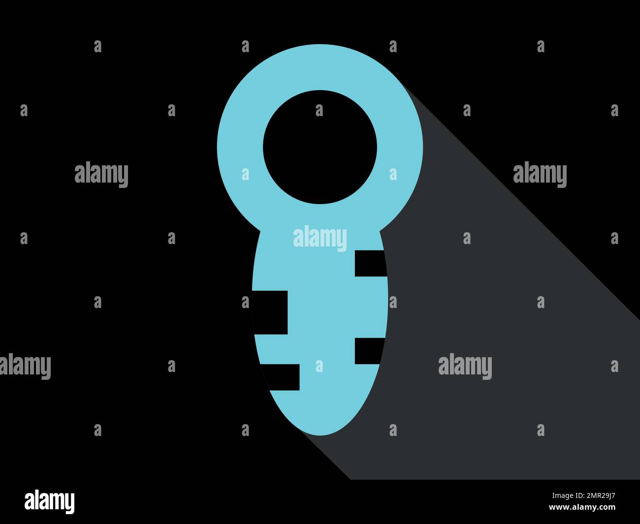 Keyhole on a black background. Light through the keyhole. Inside the ...