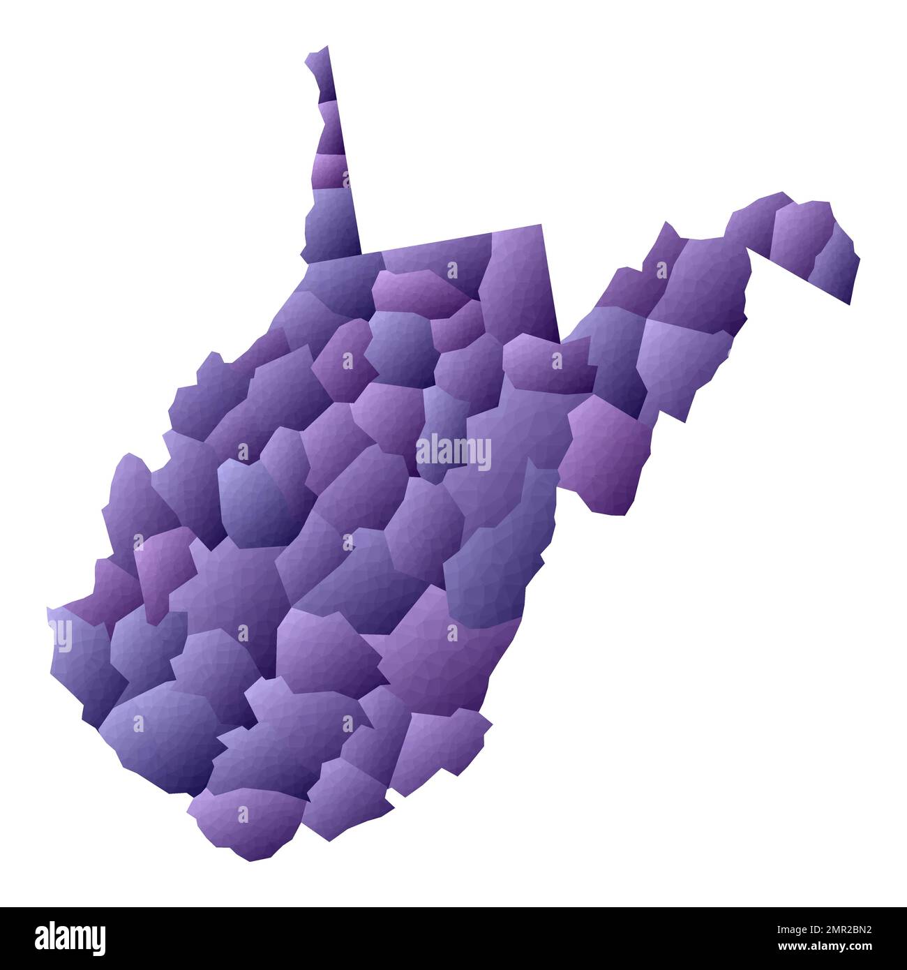 West Virginia map. Geometric style US state outline with counties ...