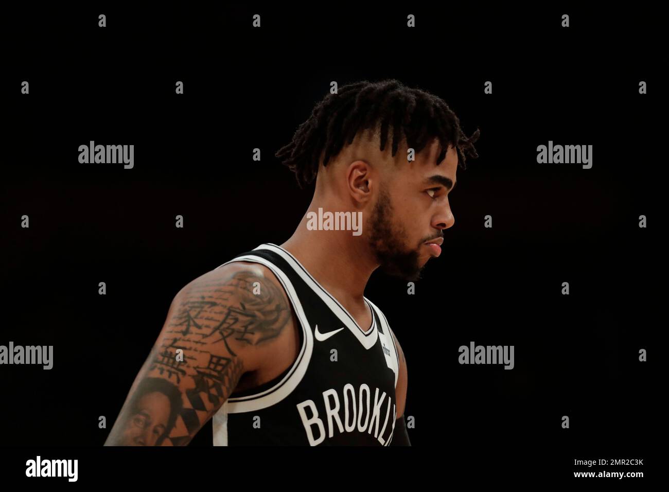 Brooklyn Nets guard D'Angelo Russell is seen during the first half of ...