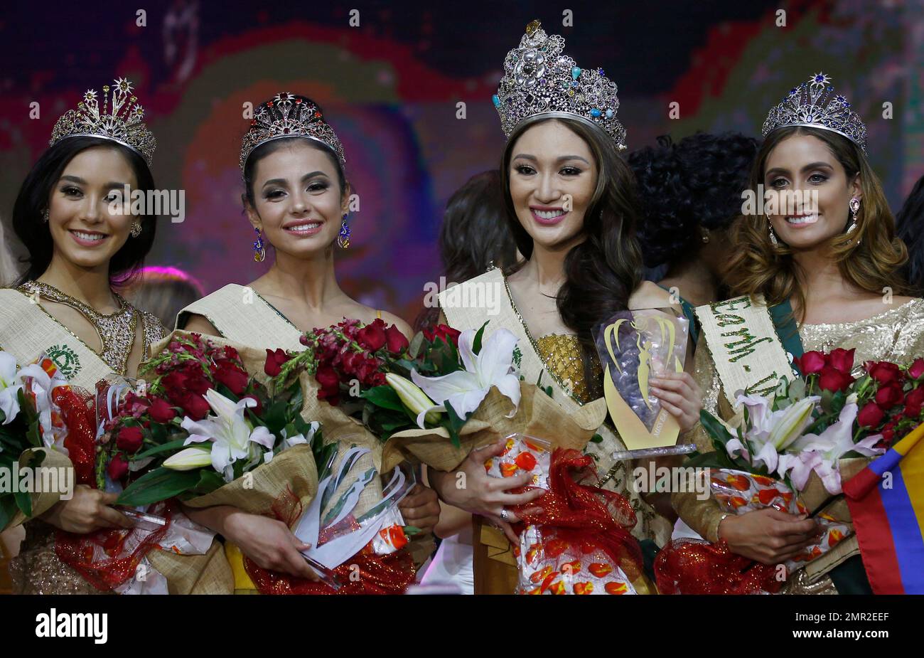 New Miss Earth 2017 Karen Ibasco, second from right, of the Philippines ...