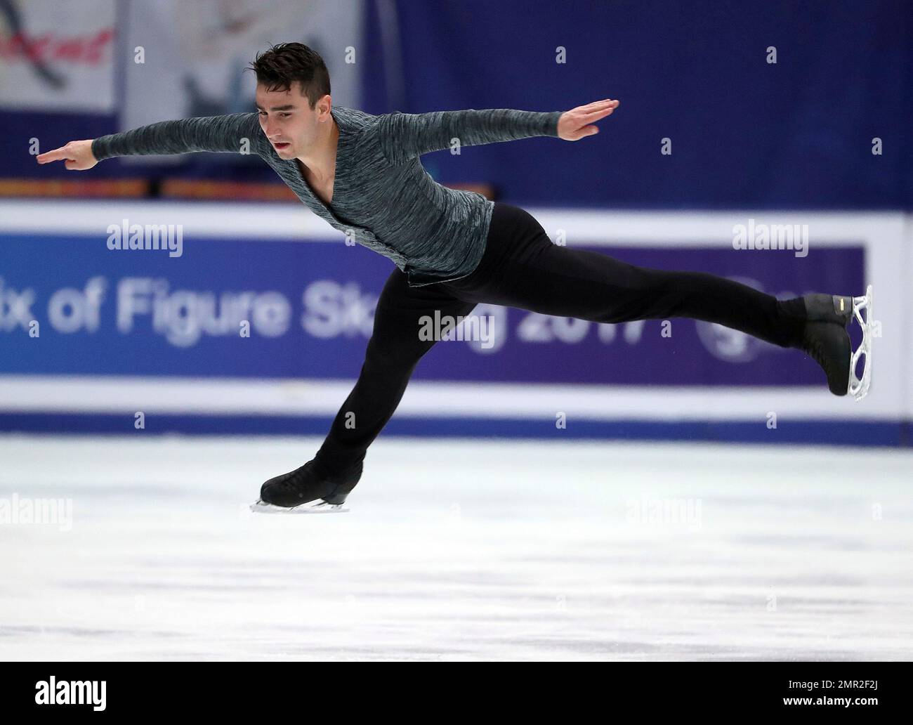Max Aaron of the United States competes in the Mens Free Skating during ...