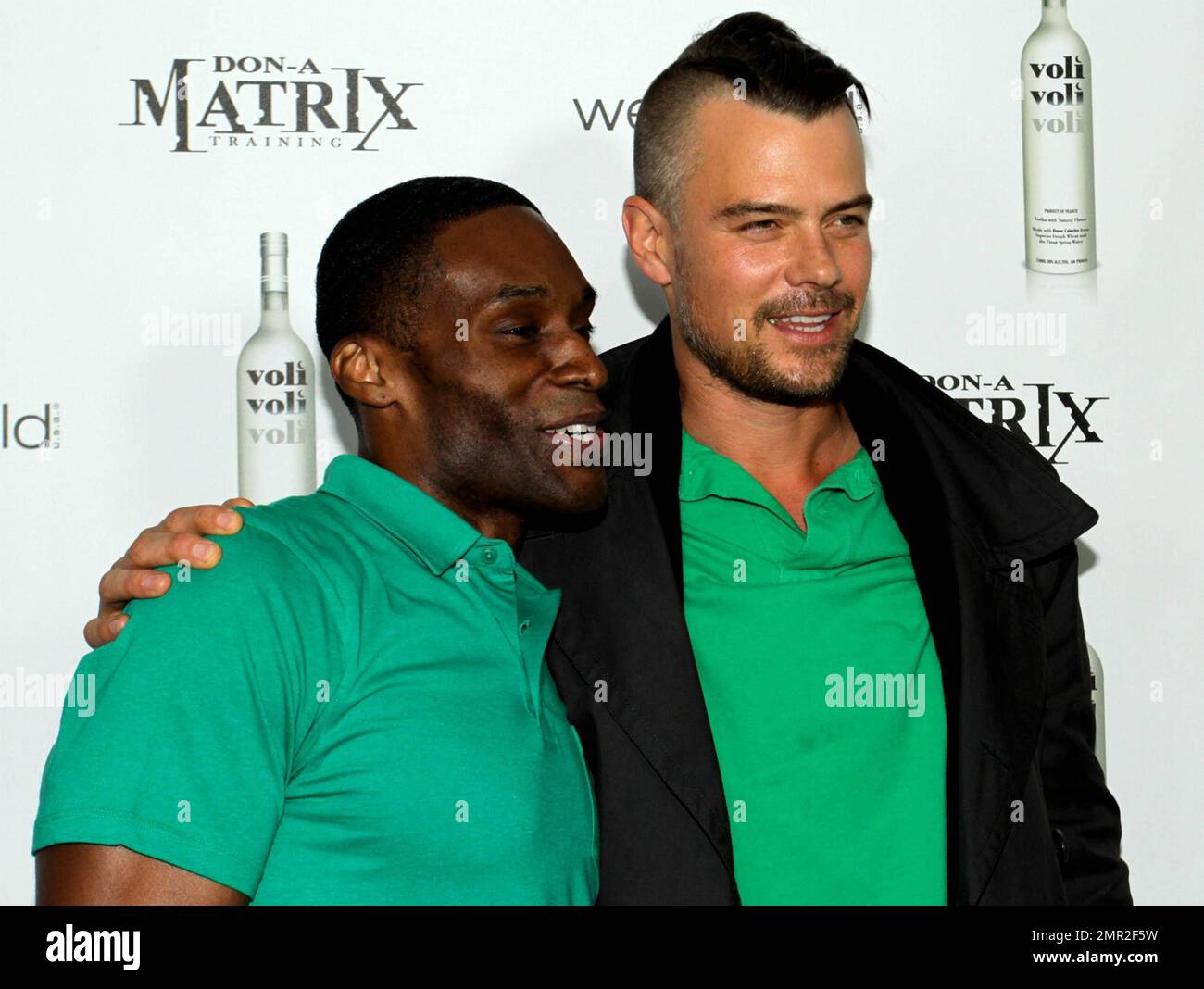 Actor Josh Duhamel and trainer Don-A-Matrix arriving at the launch of ...