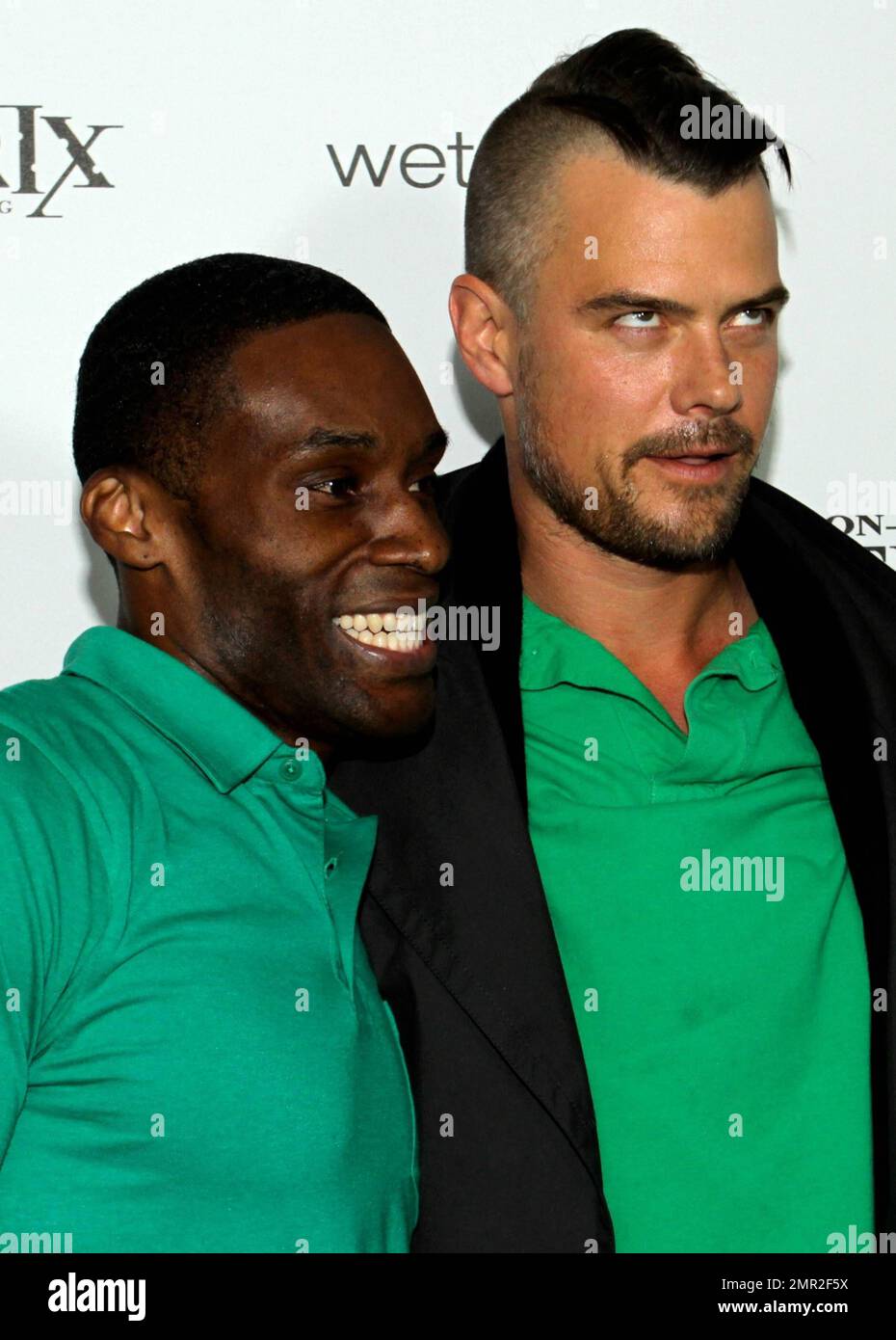 Actor Josh Duhamel and trainer Don-A-Matrix arriving at the launch of ...