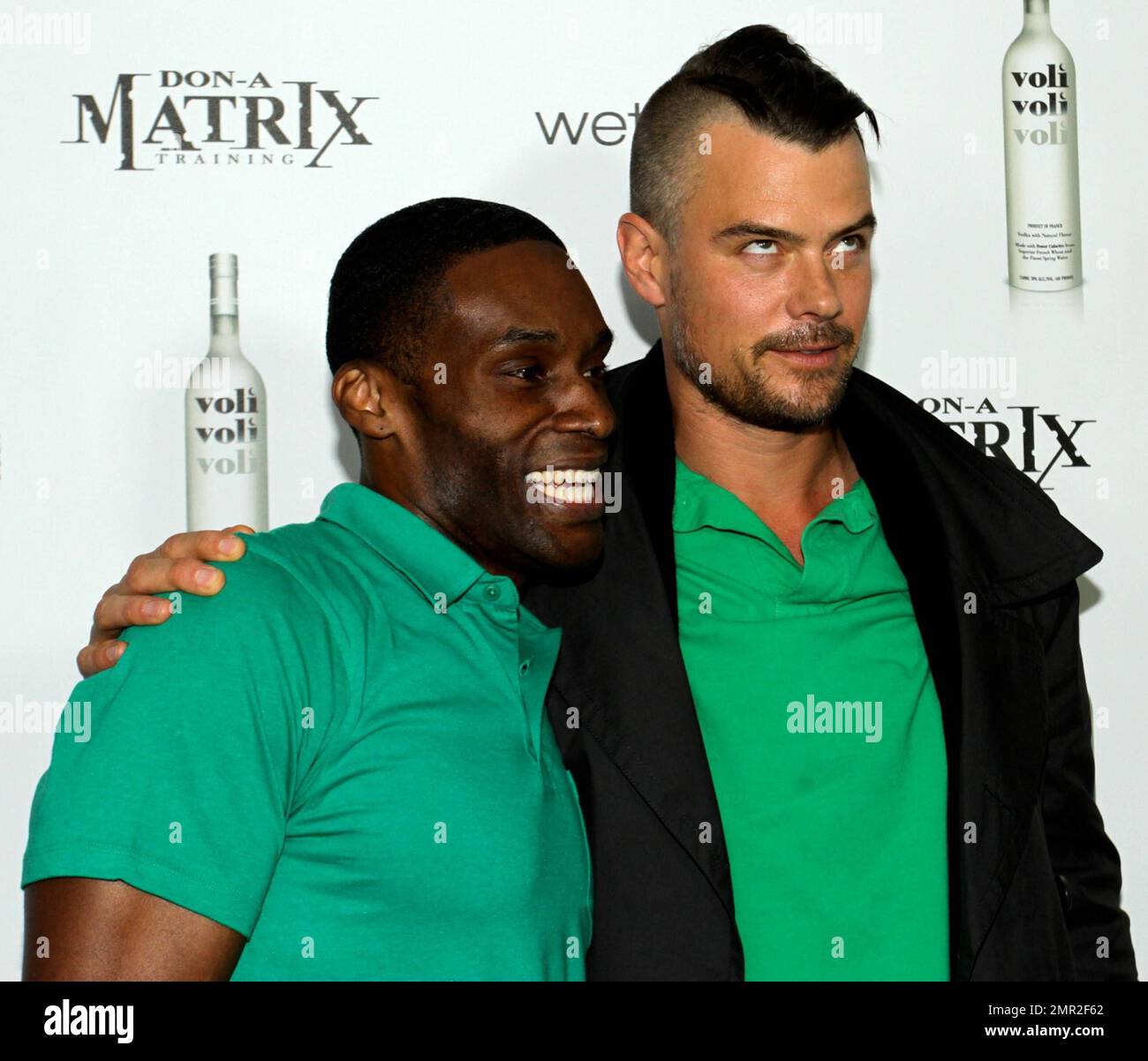 Actor Josh Duhamel and trainer Don-A-Matrix arriving at the launch of ...
