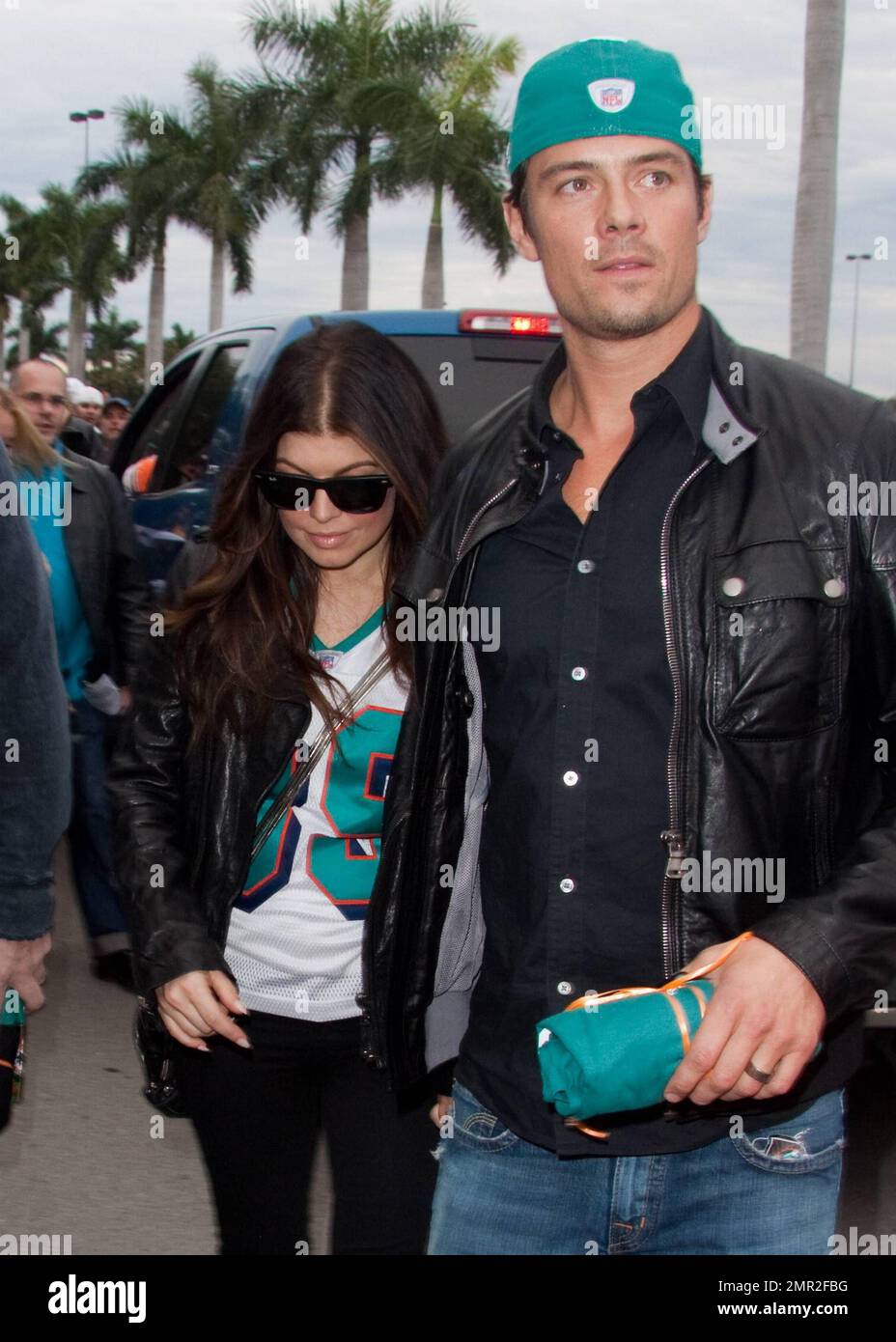 Fergie leaves Land Shark Stadium after attending the Miami Dolphins ...