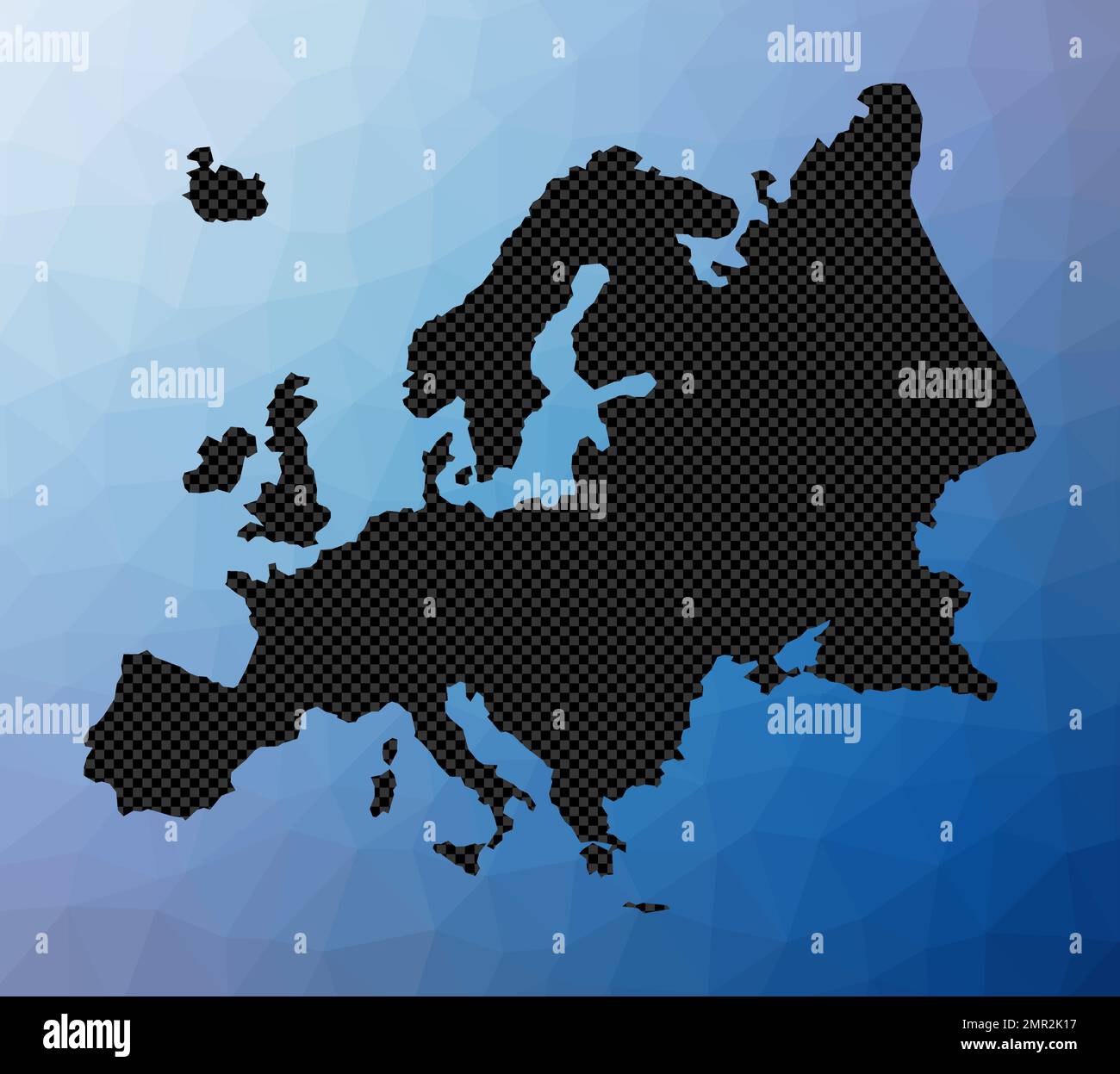 Europe geometric map. Stencil shape of Europe in low poly style ...