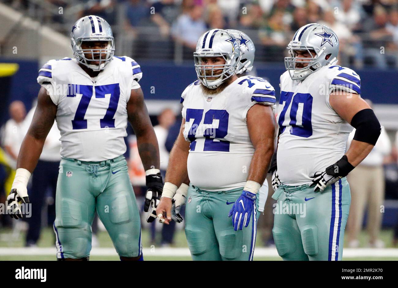 FILE - In this Oct. 8, 2017, file photo, Dallas Cowboys' Tyron Smith ...