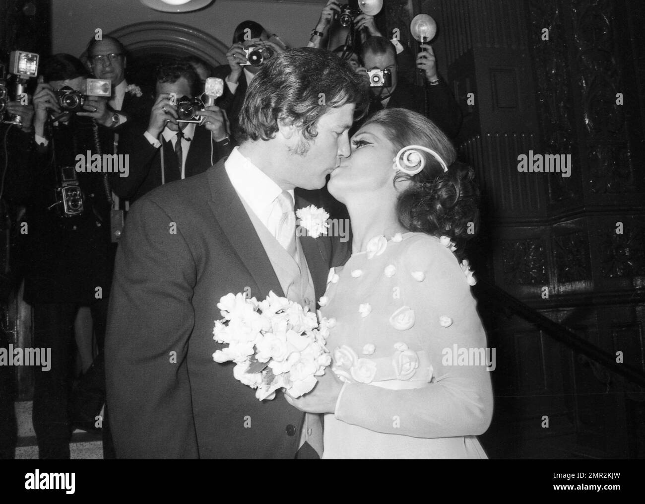 Roger Moore and Luisa Mattioli seen outside Caxton Hall, London, after ...