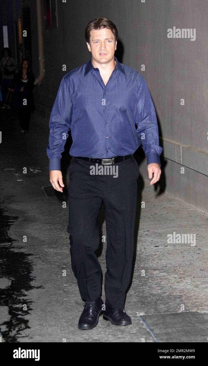 Canadian-born actor Nathan Fillion greets fans outside the Jimmy Kimmel ...