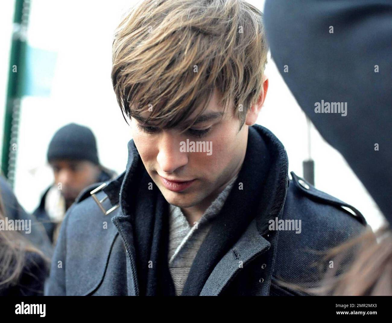 Exclusive!! Chace Crawford greets fans during a filming break on the ...