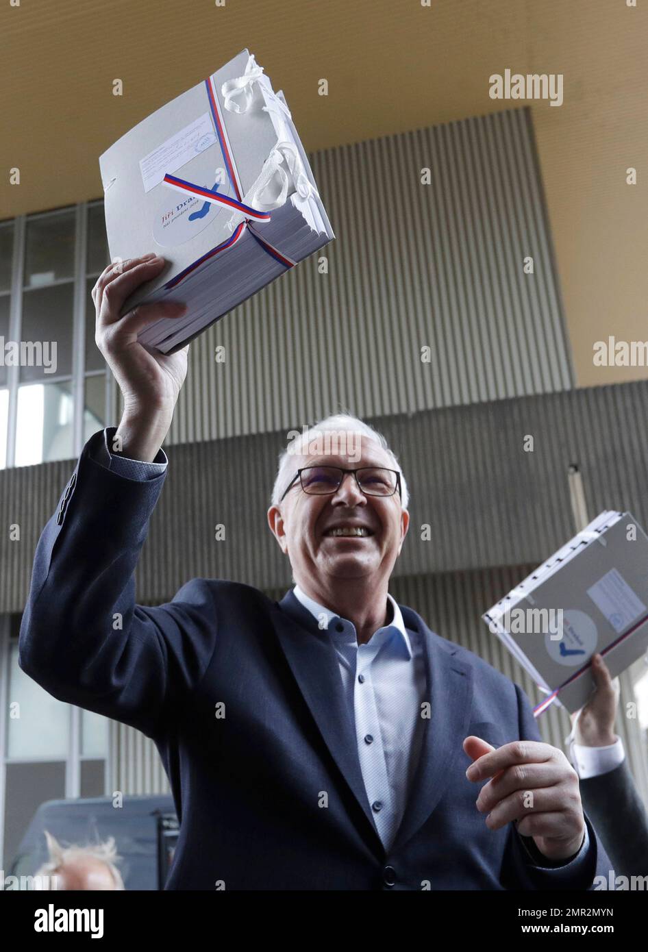 Presidential candidate, scientist Jiri Drahos, arrives to submit a ...