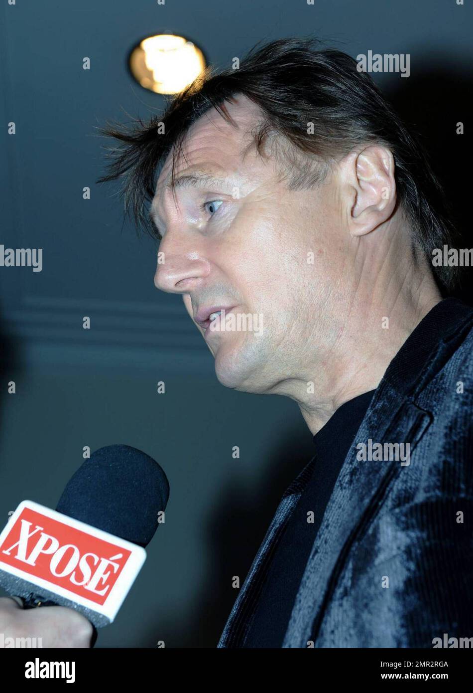 Irish actor Liam Neeson arrives at the movie premier for Five Minutes ...
