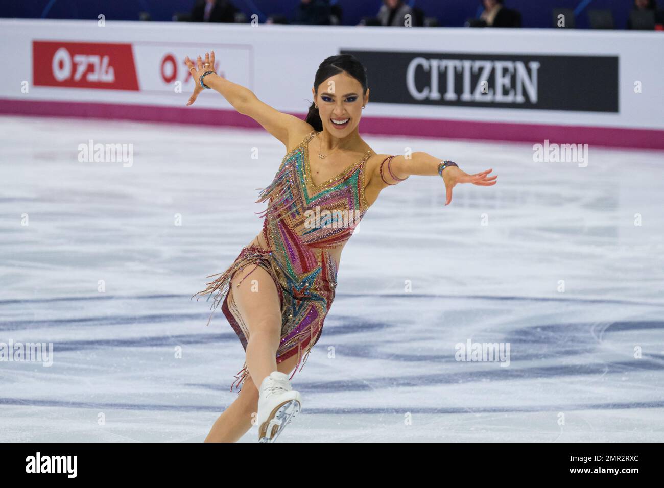 Madison Chock (USA) performs during the Senior Ice Dance - Rhythm Dance of the ISU Grand Prix of ...