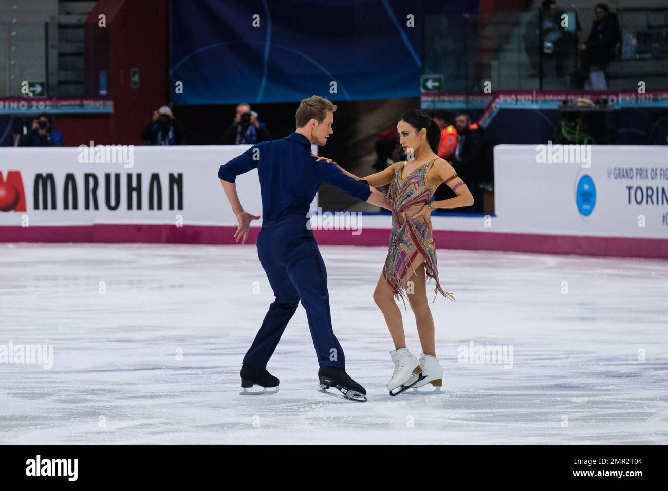 Madison Chock and Evan Bates (USA) perform during the Senior Ice Dance ...