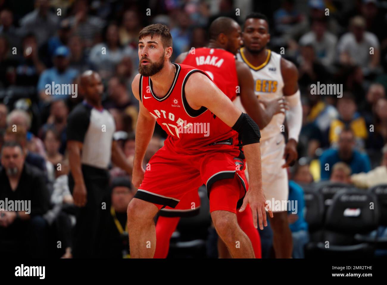 Toronto Raptors center Jonas Valanciunas (17) in the first half of an ...