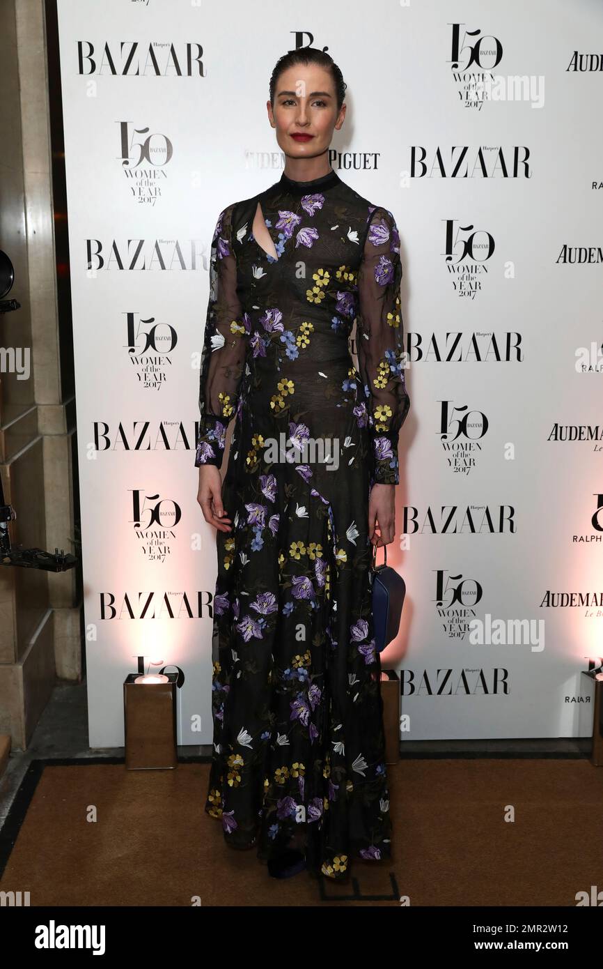 Model Erin O'Connor poses for photographers on arrival at the Harpers ...