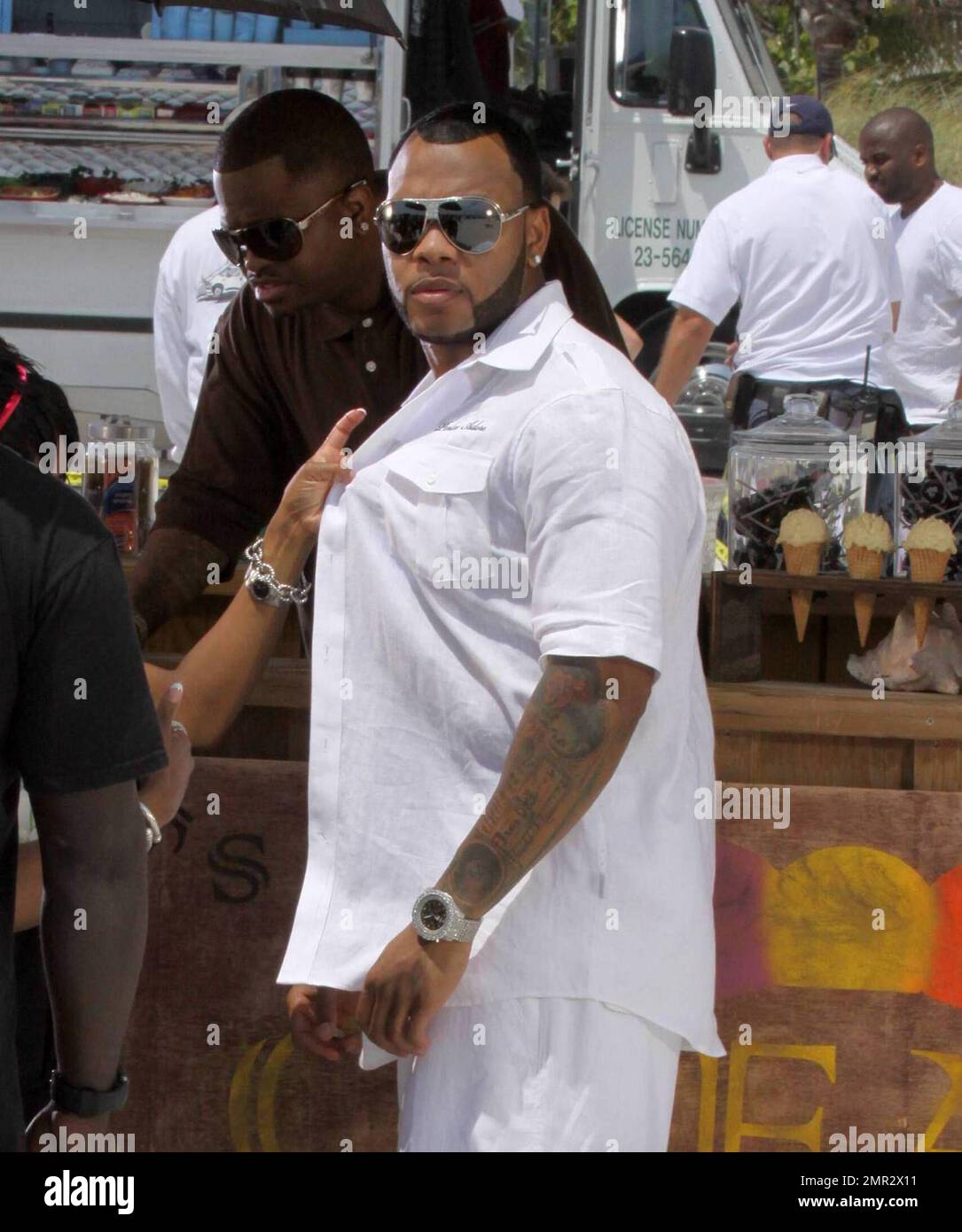 Rapper Flo Rida shooting a music video for his new album R.O.O.T.S. The ...