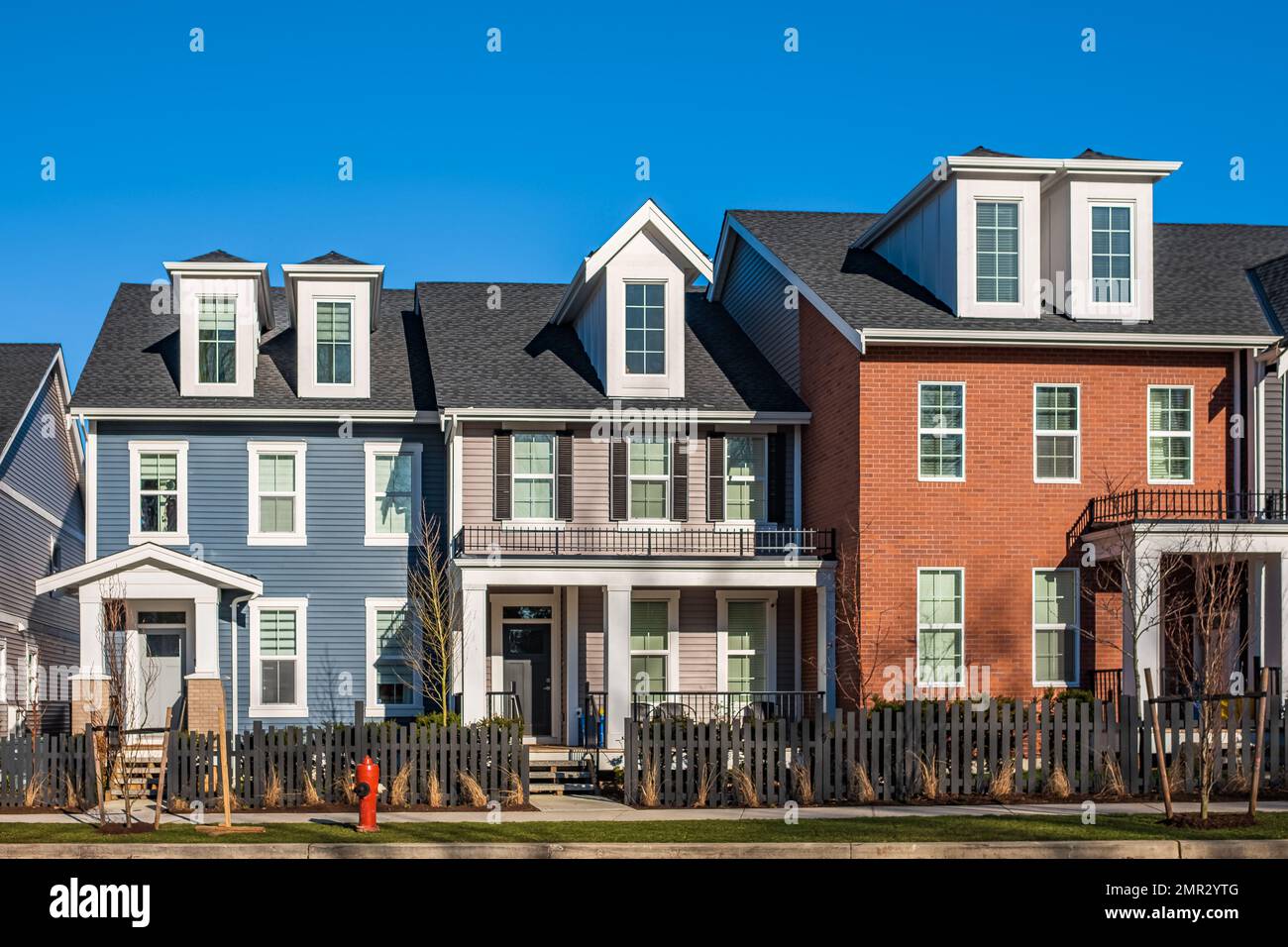 Residential townhouses. Modern apartment buildings in BC Canada. Modern ...