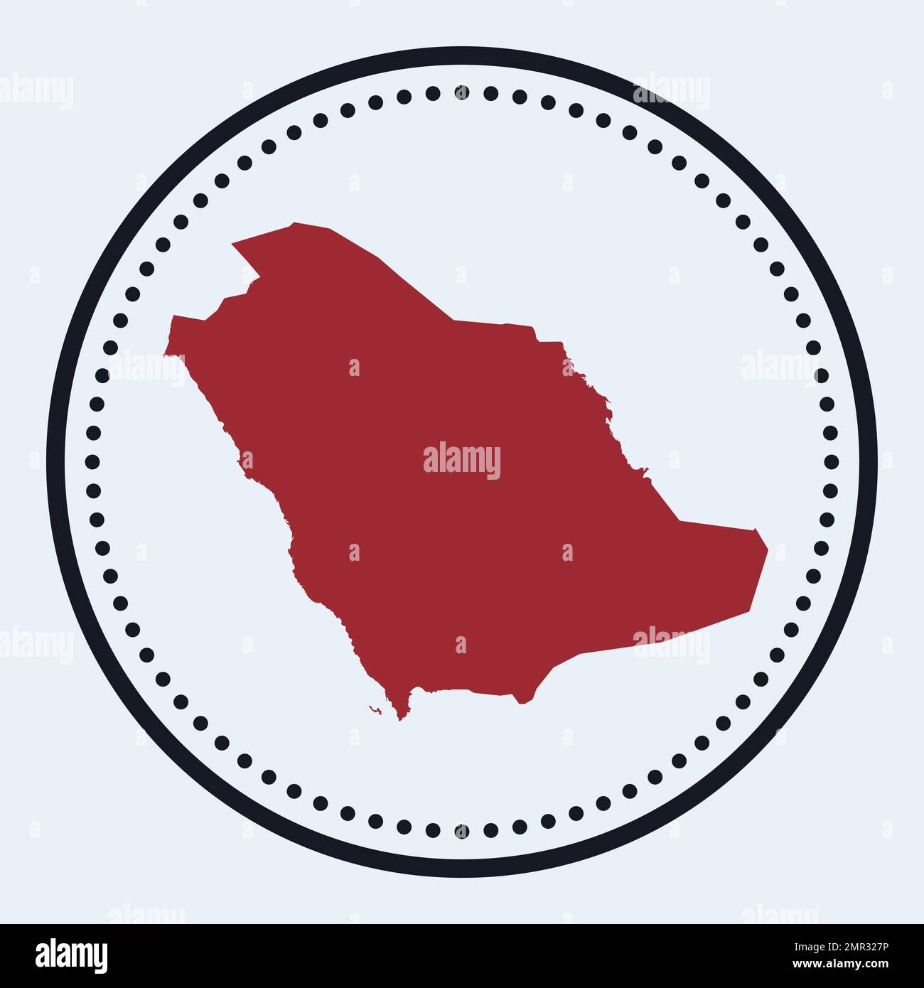 Saudi Arabia round stamp. Round logo with country map and title ...