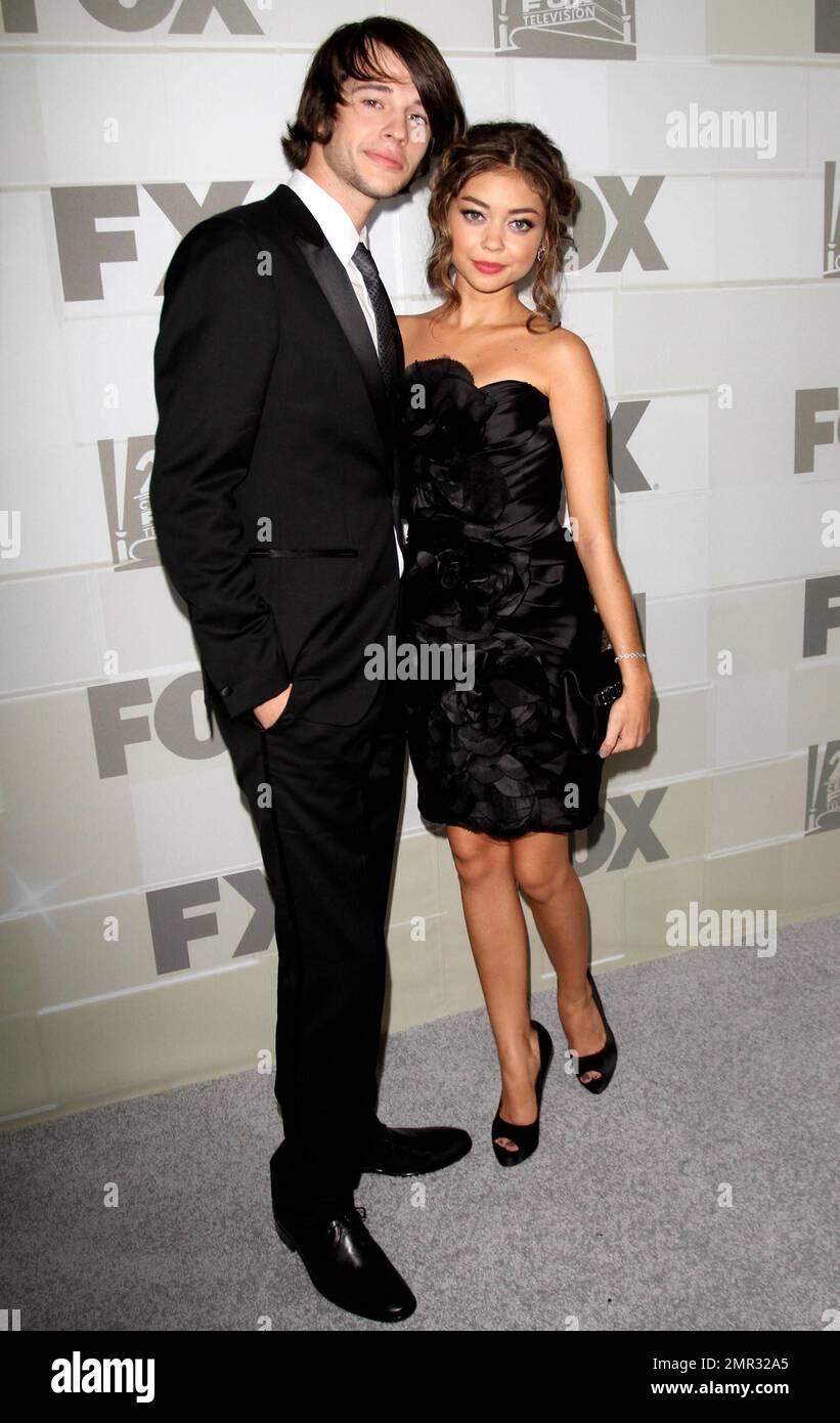 Actress Sarah Hyland and boyfriend Matt Prokop arrive at the Fox Emmy's ...