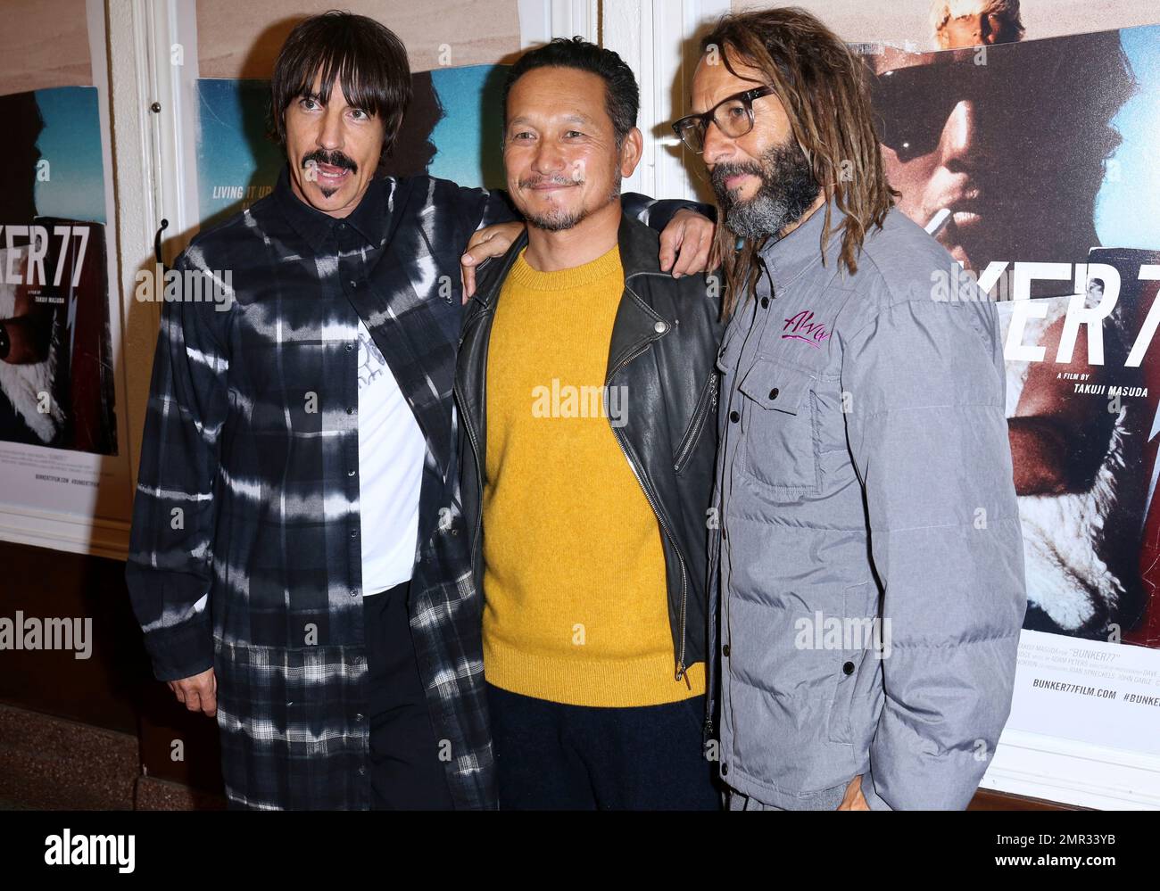 Anthony Kiedis, from left, Takuji Masuda and Tony Alva arrive at the LA ...