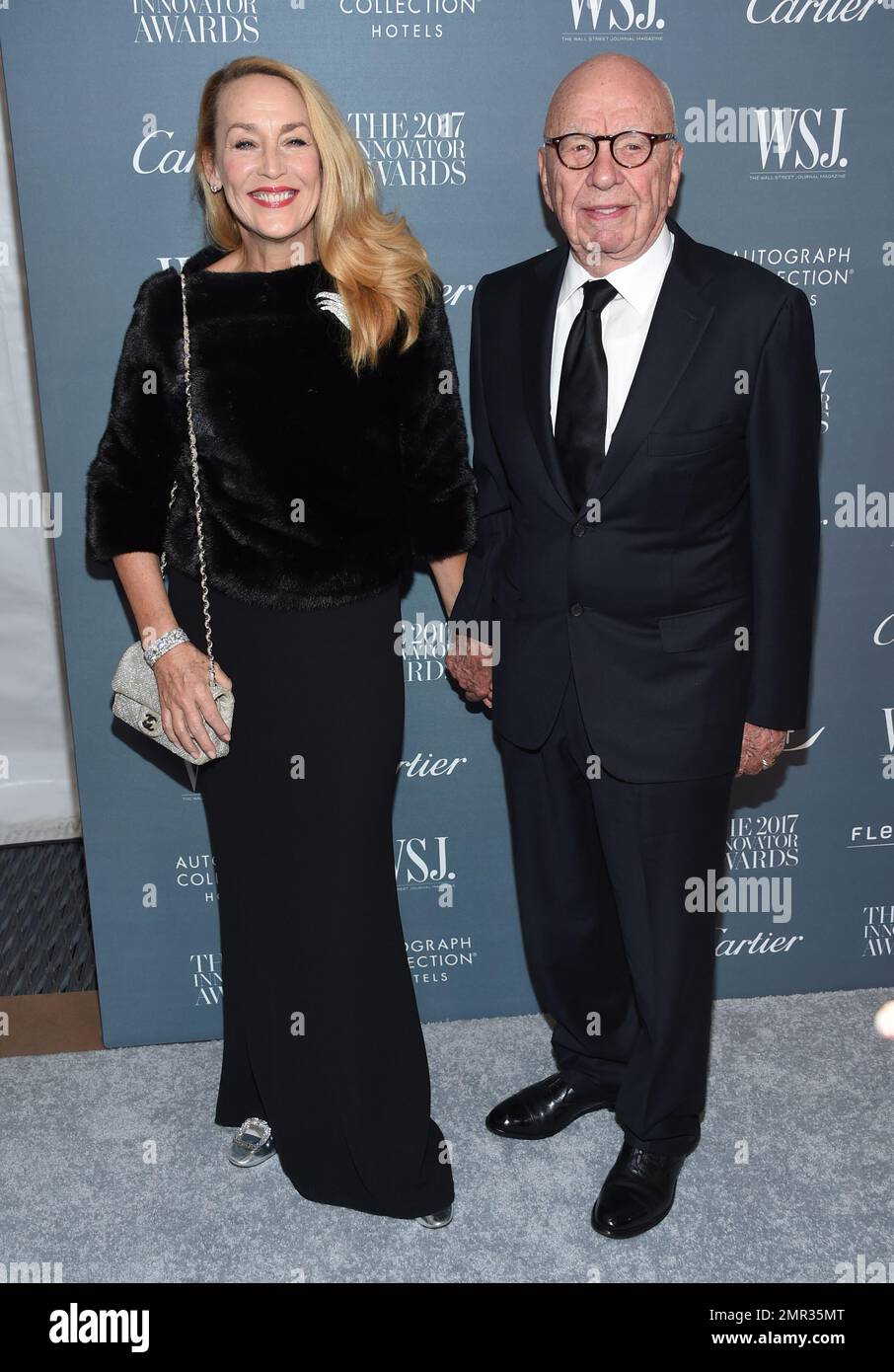 Jerry Hall, left, and Rupert Murdoch attend the WSJ. Magazine Innovator ...