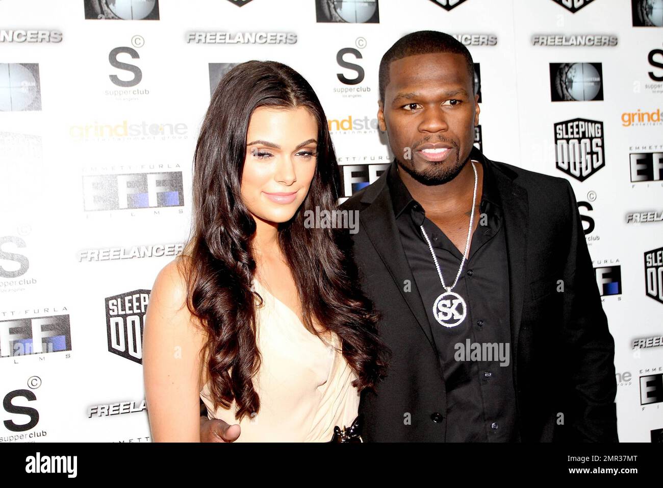 Anabelle Acosta and Curtis "50 Cent" Jackson at the "Freelancers" Los ...