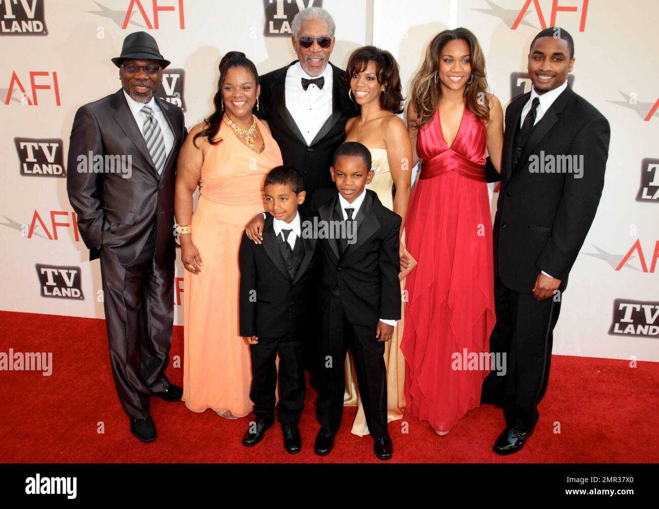 Morgan Freeman and family arriving at ÒTV Land Presents: The AFI Life ...